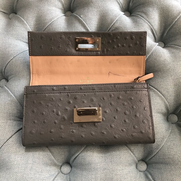 kate spade | Bags | Kate Spade Grey Leather Wallet | Poshmark